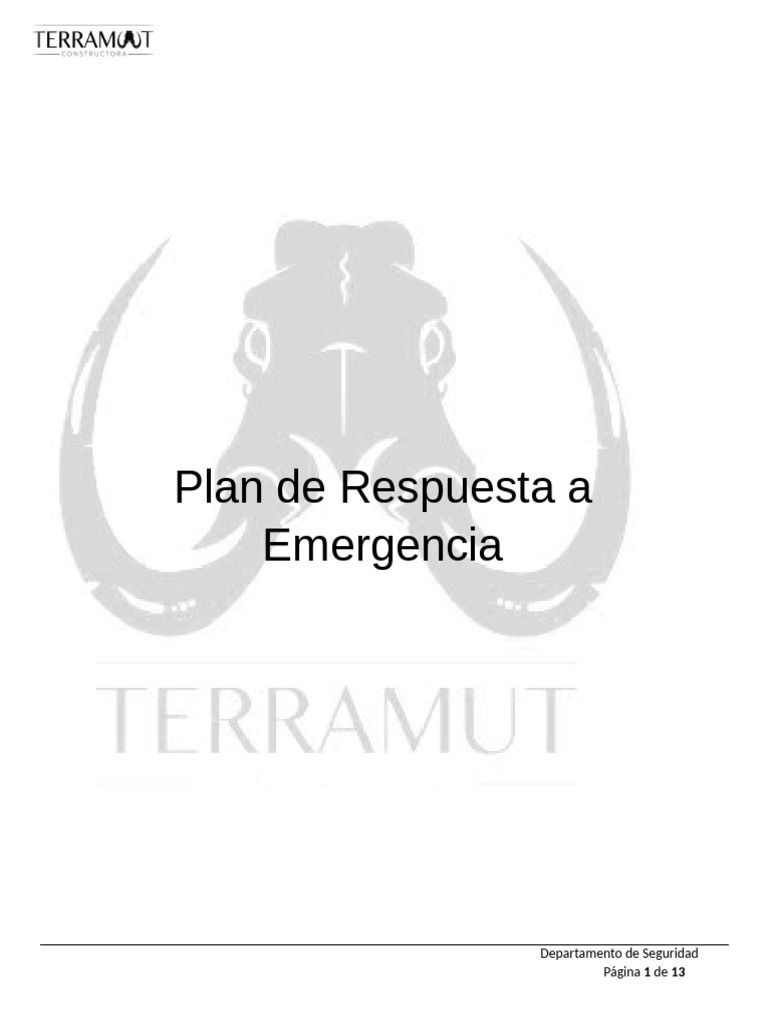 Plan de Respuesta A Emergencias | PDF | Emergencia | Primeros auxilios