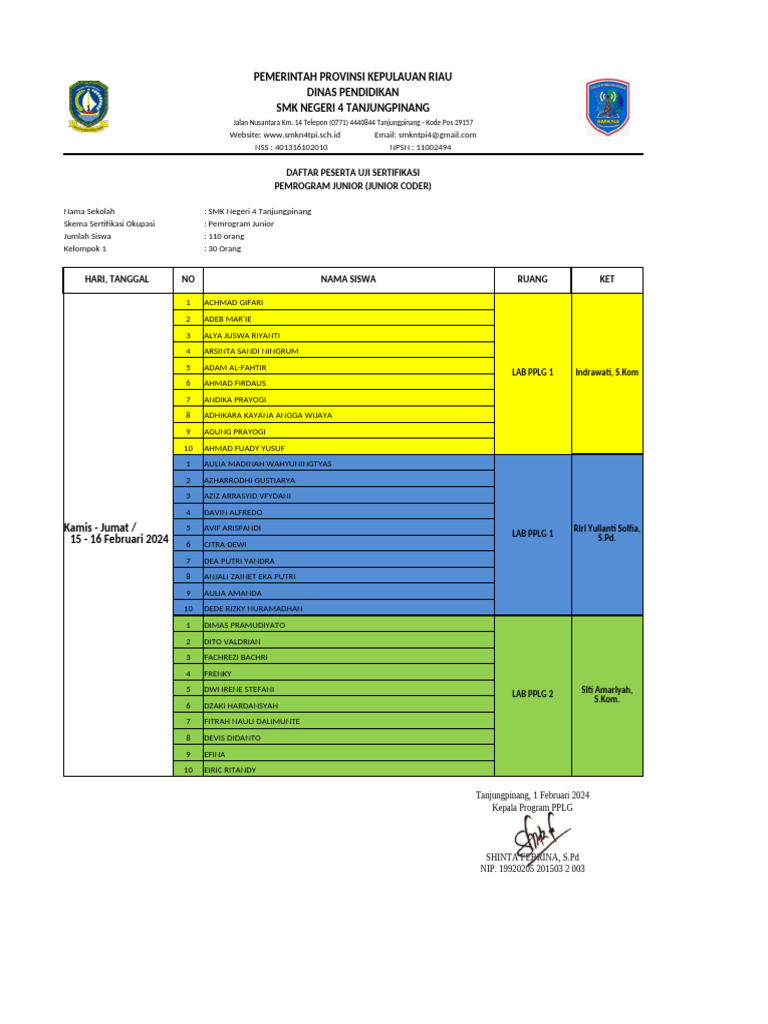 Jadwal Ukk RPL 2024 | PDF