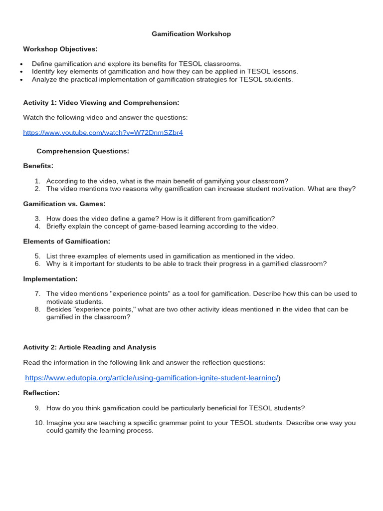 Gamification Workshop | PDF | Career & Growth | Computers