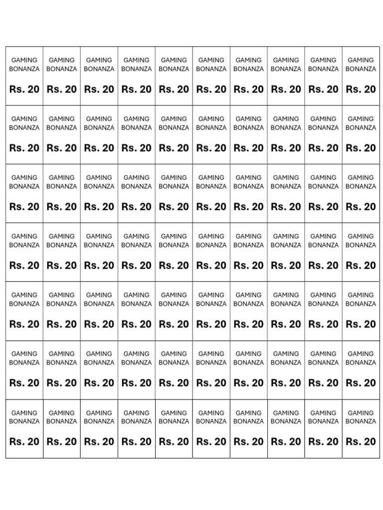 Gaming Bonanza: Rs. 20 Deals | PDF