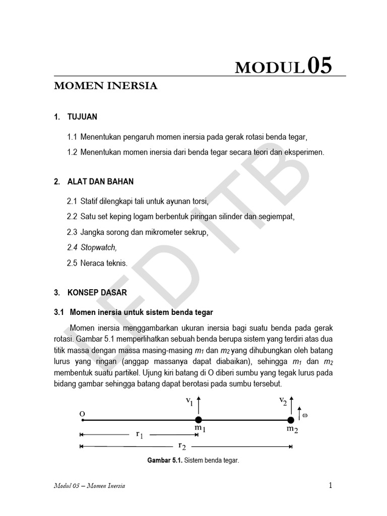 MODUL 05 Momen Inersia - 28 Sept 2023 | PDF