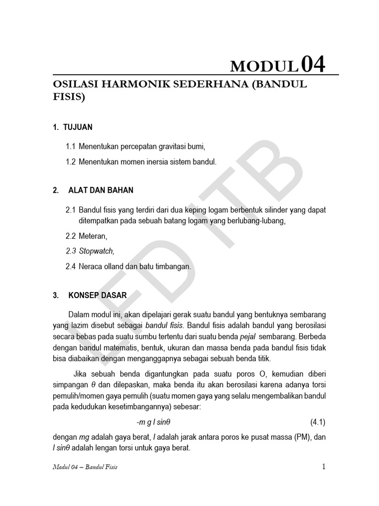 Eksperimen Bandul Fisis dan Percepatan Gravitasi | PDF | Sains & Matematika