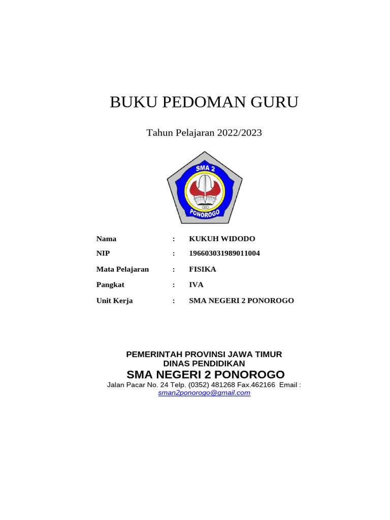 Contoh Buku Pedoman Guru | PDF | Karier & Perkembangan | Seni