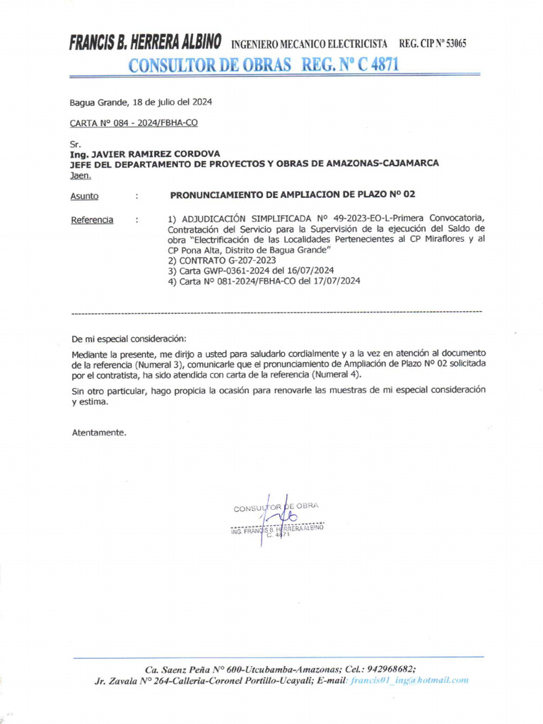 Carta #084 Francis | PDF