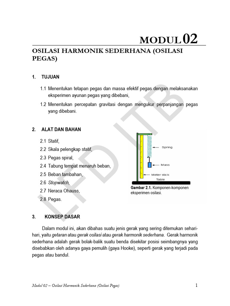 MODUL 02 Osilasi Harmonik Sederhana | PDF