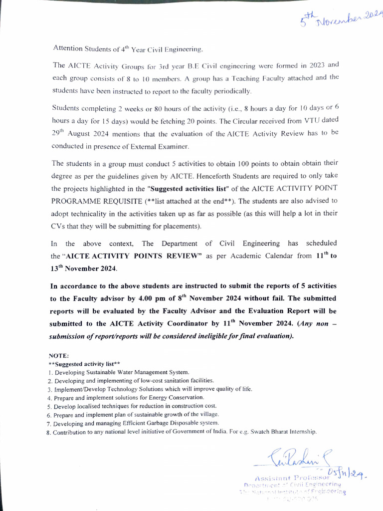 AICTE Activity Points Review | PDF | Economies