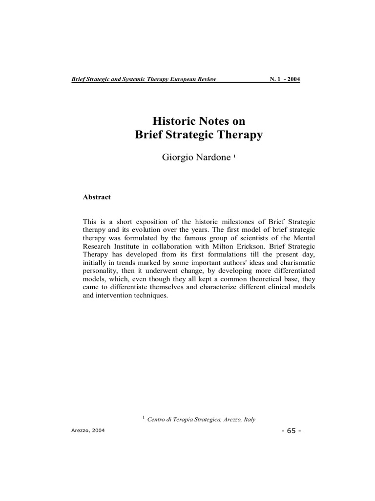 nardone | PDF | Mental Disorder | Psychotherapy