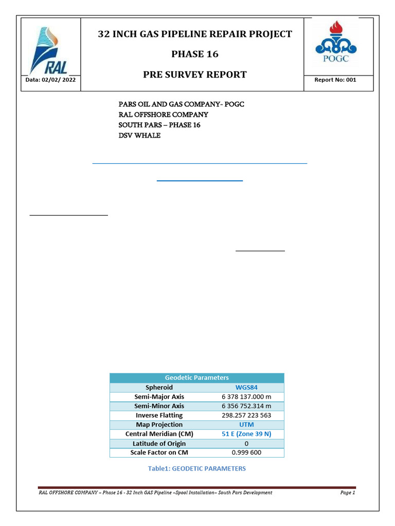 Pre Survey 32 Inch Gas Pipeline Phase 16 | PDF | Geographic Data And ...