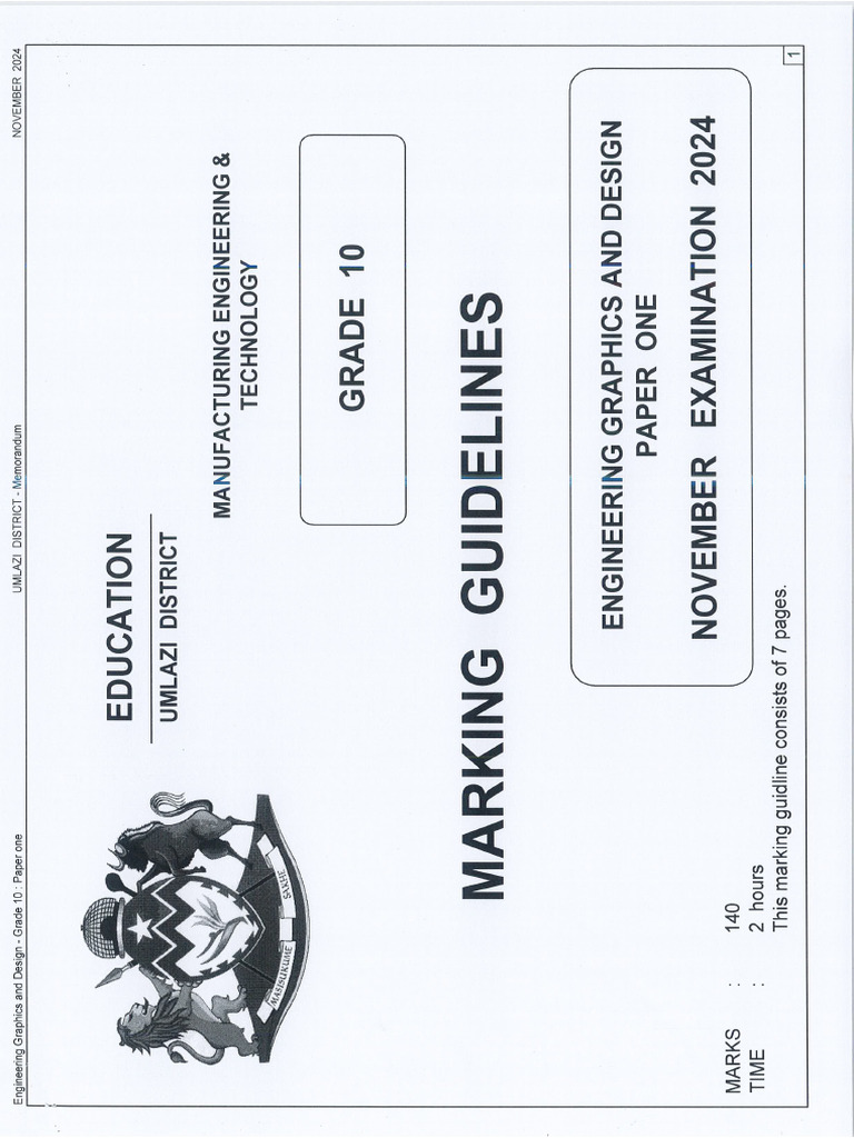 Grade 10 P.1 Memo - English Egd | PDF