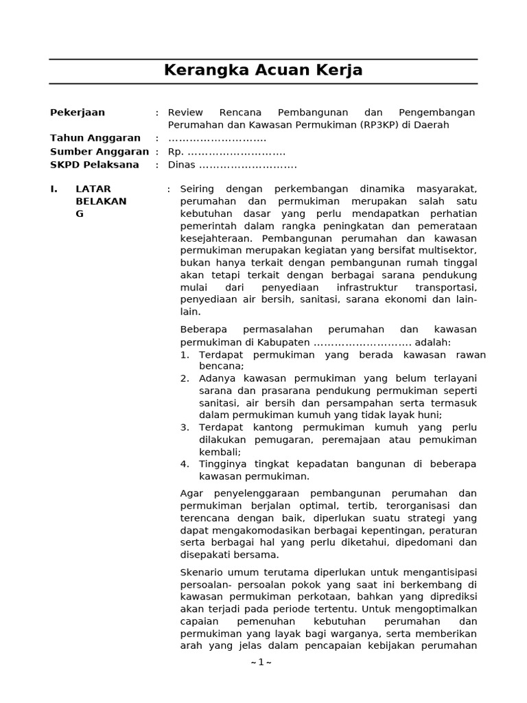 Review RP3KP: Strategi Pembangunan Permukiman | PDF | Pengelolaan ...