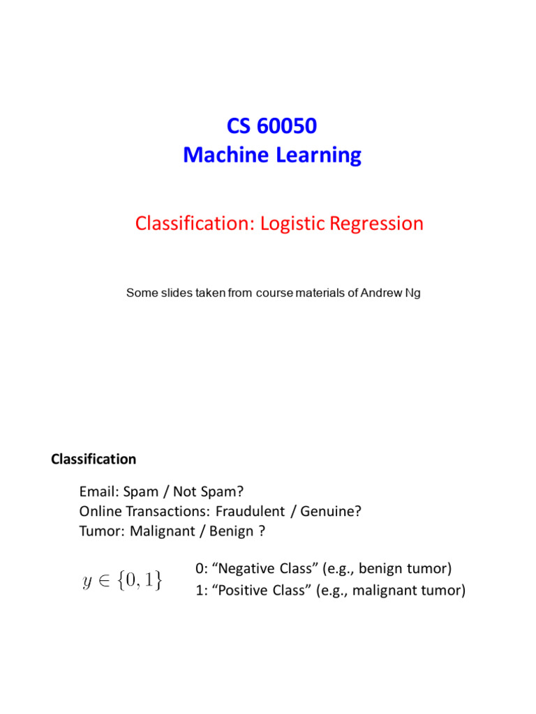 ML 03 Logistic Regression | PDF | Statistical Classification | Regression Analysis