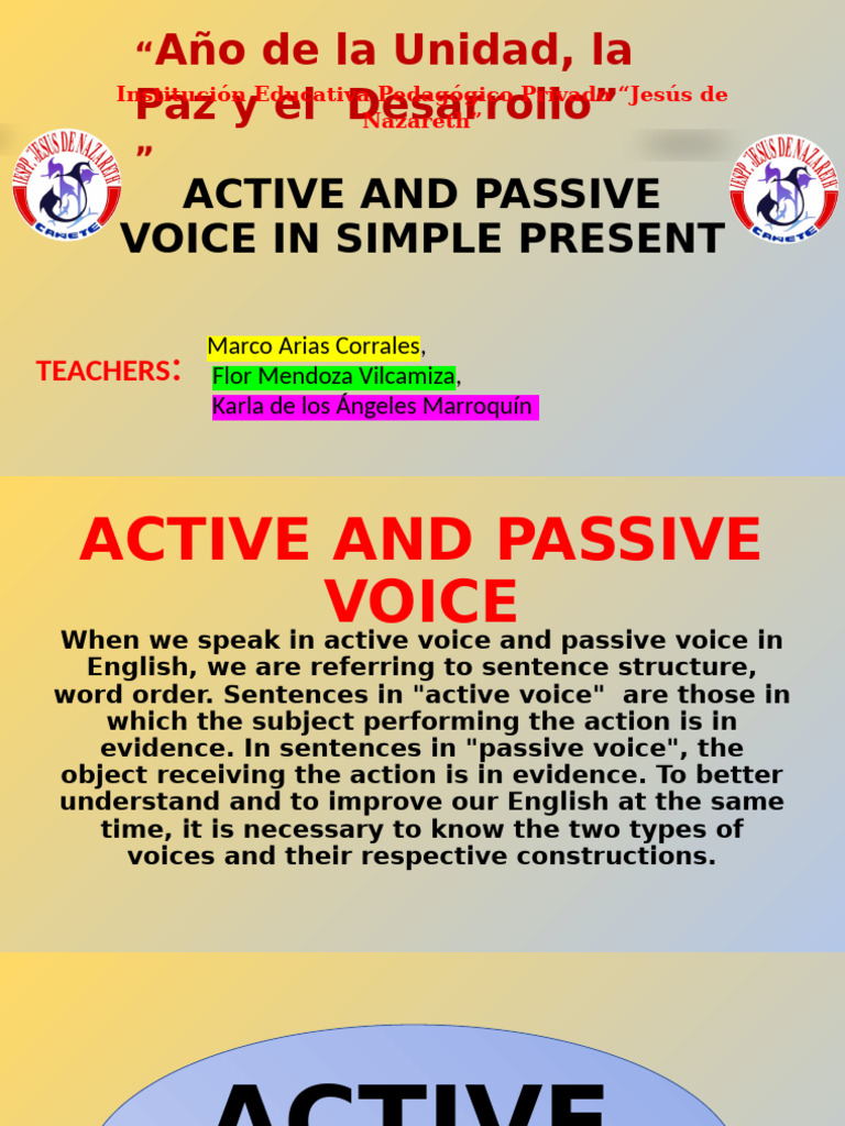 Active and Passive Voice in Simple Present | PDF