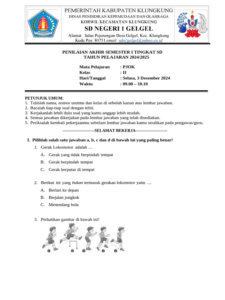 Soal Pjok Kelas Ii Kumer | PDF