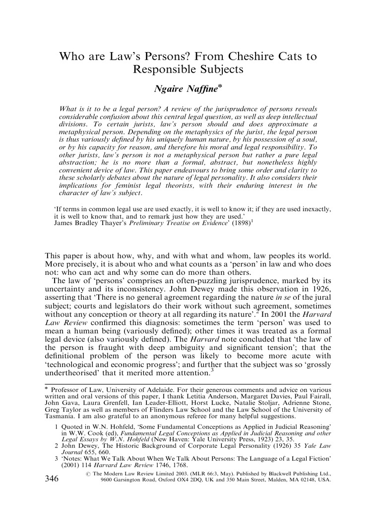 Understanding Legal Personhood Concepts | PDF | Jurisprudence | Metaphysics