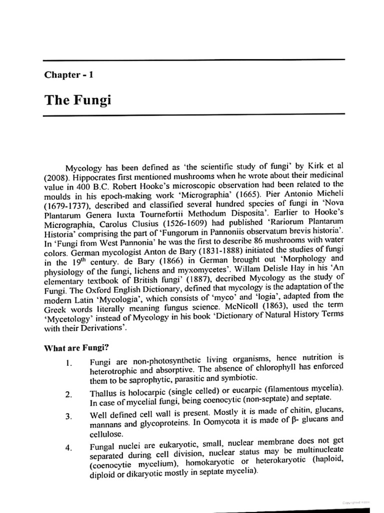Mycology Fungi Chapter 1 | PDF | Fungus | Plant Nutrition