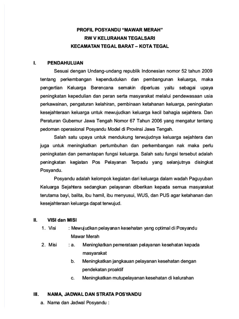 Profil Posyandu Mawar Merah | PDF