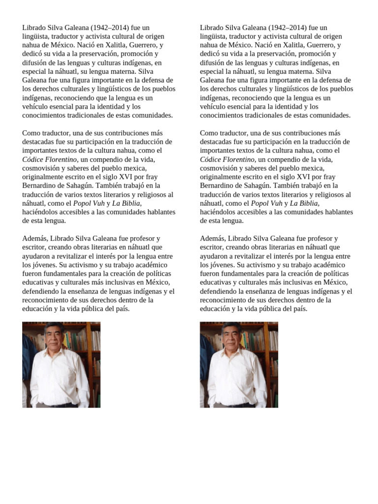 Librado Silva Galeana: Activismo y Lengua Náhuatl | PDF | Náhuatl ...