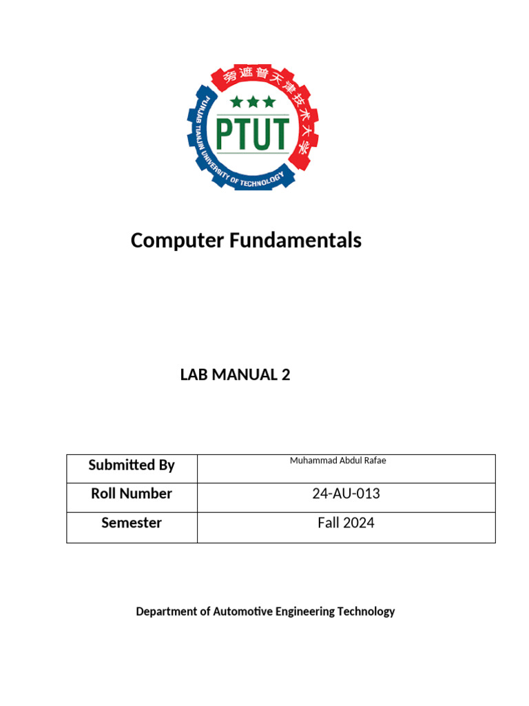 Computer Fundamentals Lab 2 by Rafae | PDF | Central Processing Unit | Intel