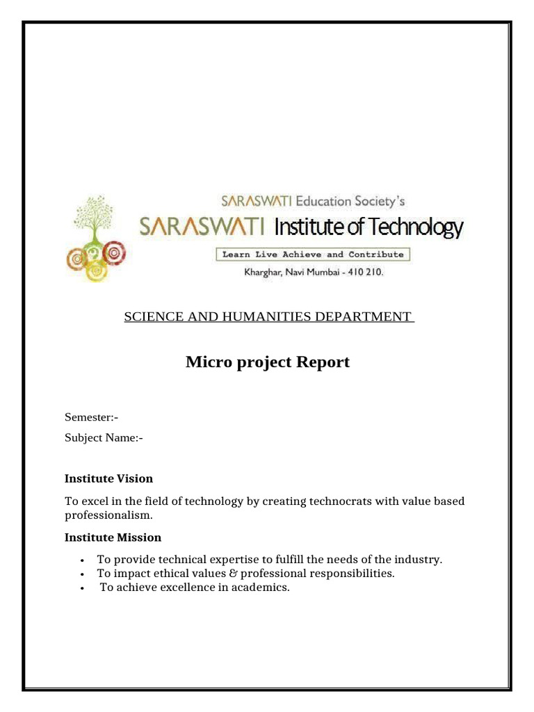 Est Microproject Format For Reference (Repaired) | PDF | Water Purification | Sewage Treatment
