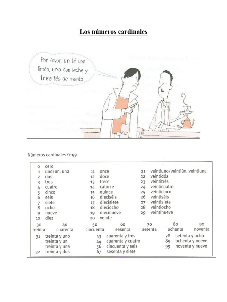Números Cardinales: Reglas de Escritura | PDF