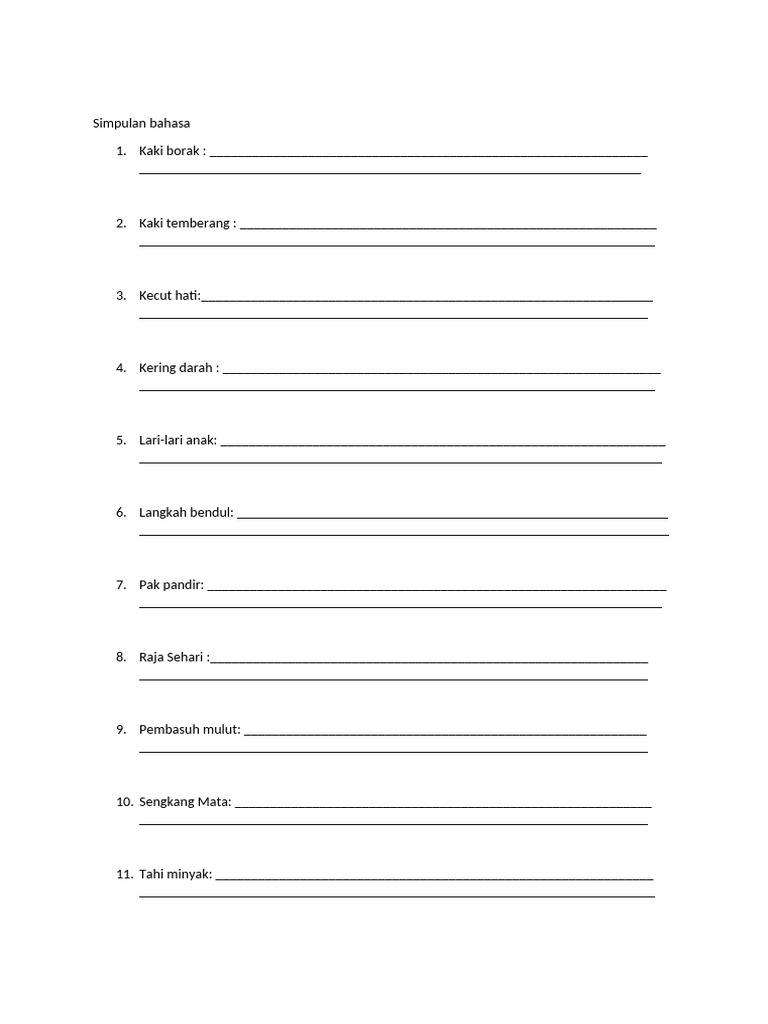 Simpulan Bahasa Tahun 3 | PDF | Seni & Disiplin Bahasa | Kajian Bahasa Asing