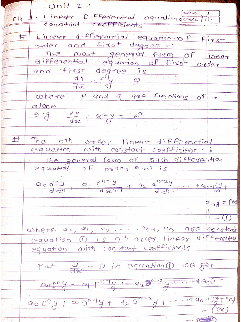 UNIT-1 Engineering Mathematics BVP | PDF