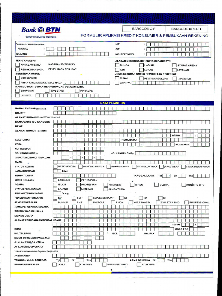 Form Aplikasi Kredit | PDF