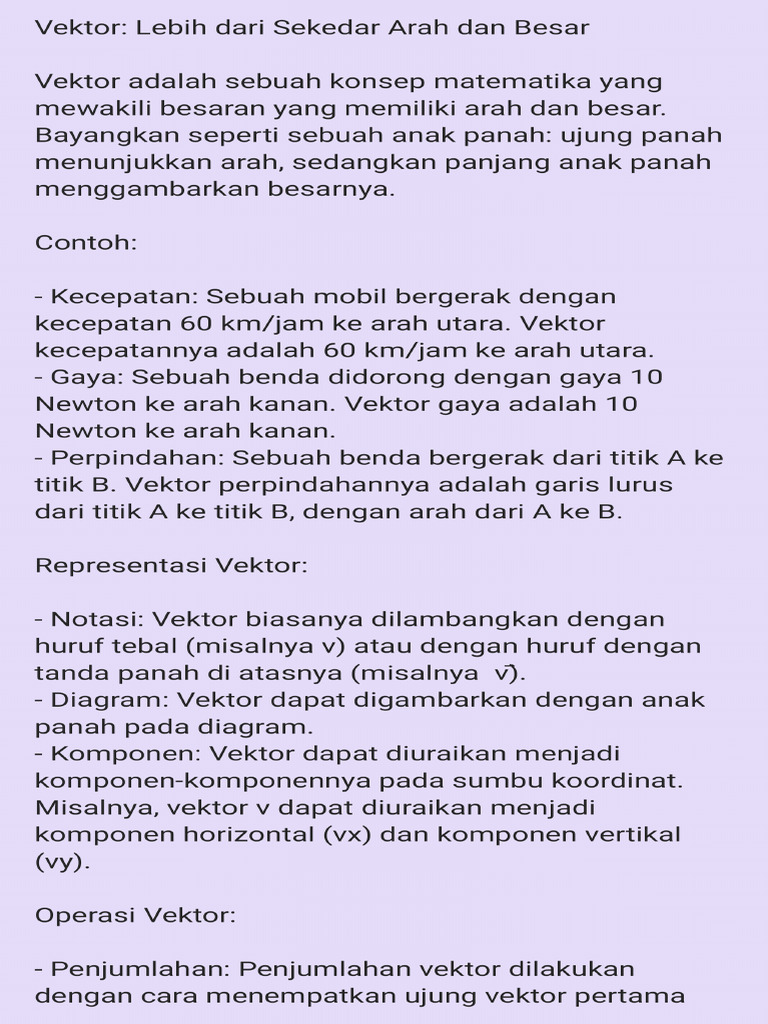 Materi Fisika Kelas 11 Tentang VEKTOR - 241007 - 213441 | PDF