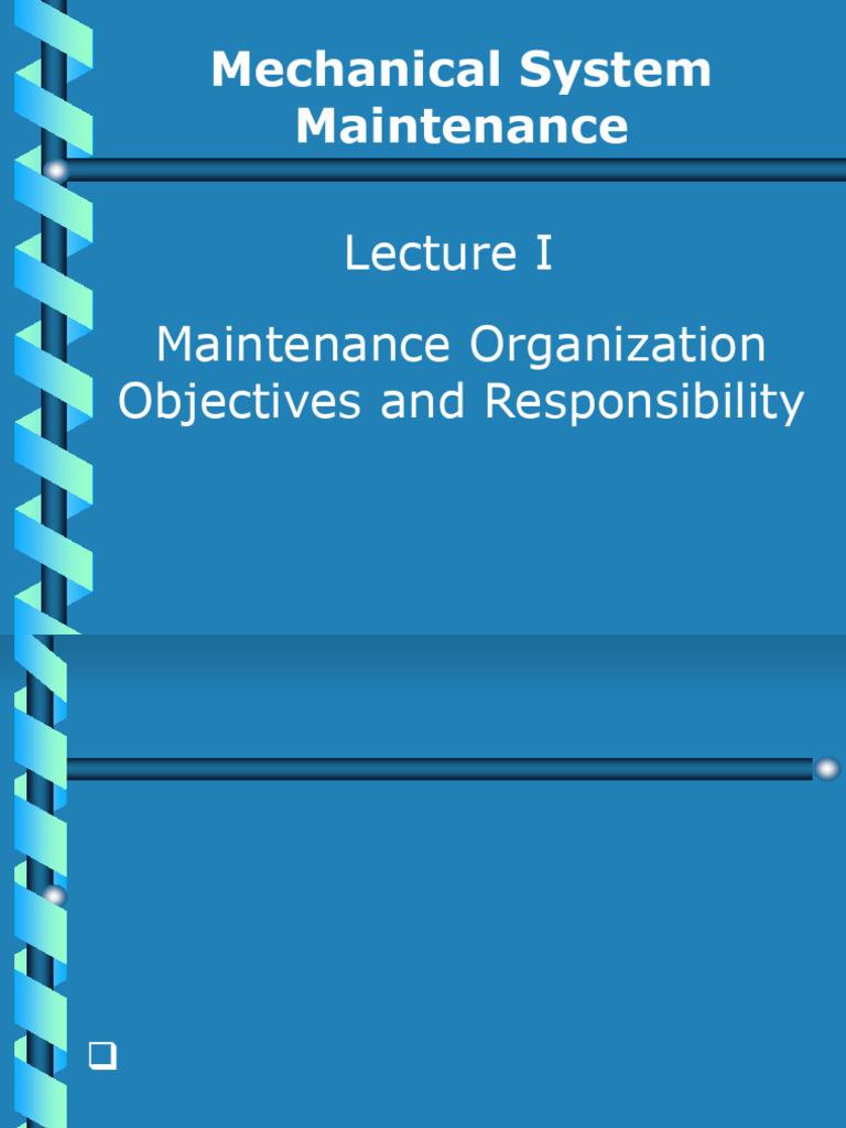 Maintenance Lect 1 | PDF | Business