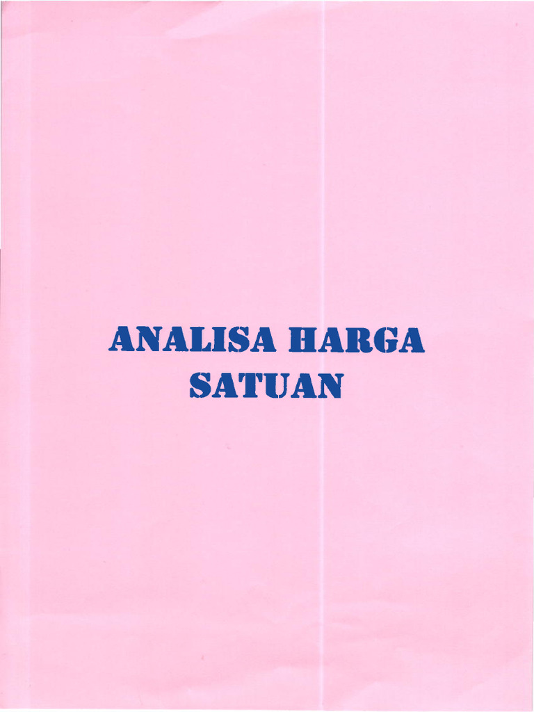 Contoh Cover Analisa Harga Satuan-2 | PDF