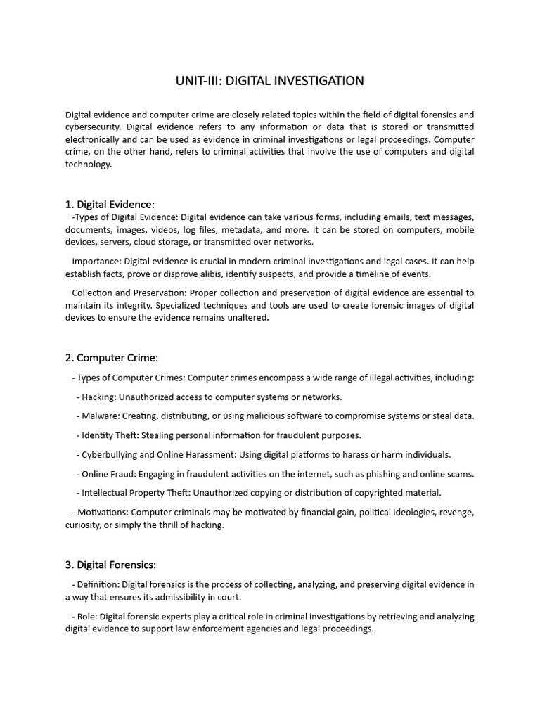 Unit-3 | PDF | Cybercrime | Digital Forensics