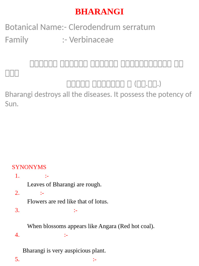Bharangi: Benefits and Uses | PDF | Analgesic