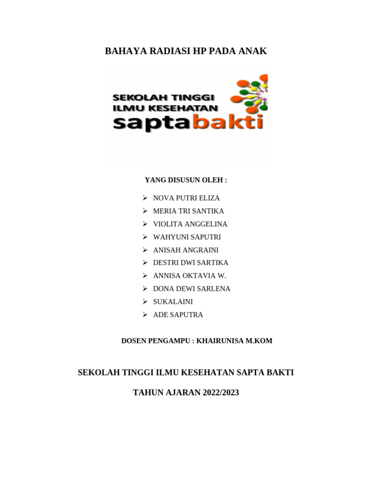 Dampak Radiasi HP pada Anak | PDF | Pengembangan Diri