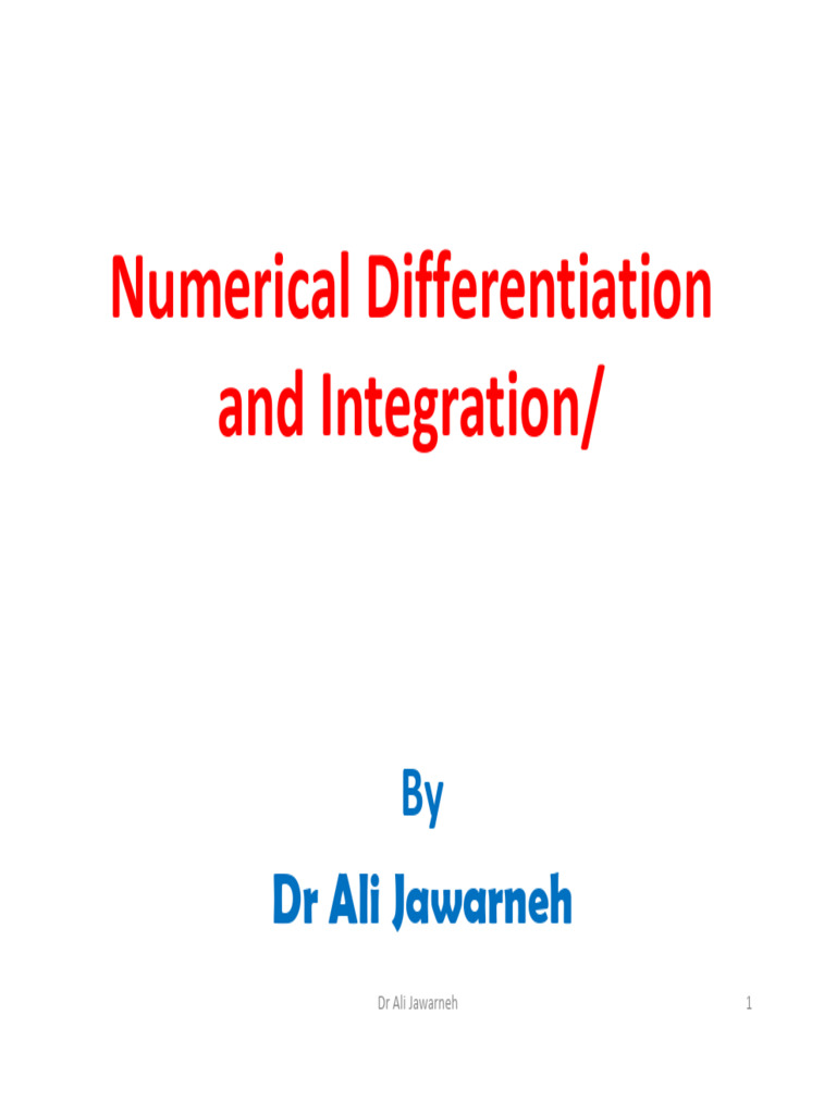 12) Numerical Differentiation and Integration-Integration of Equations ...