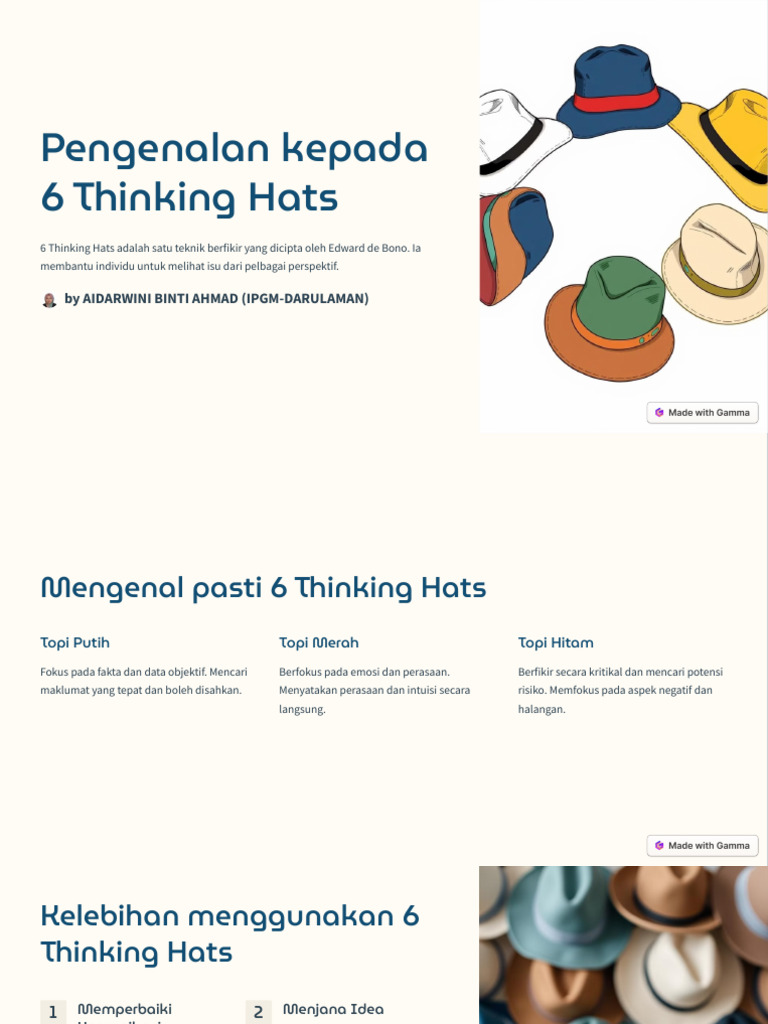 Pengenalan Kepada 6 Thinking Hats | PDF