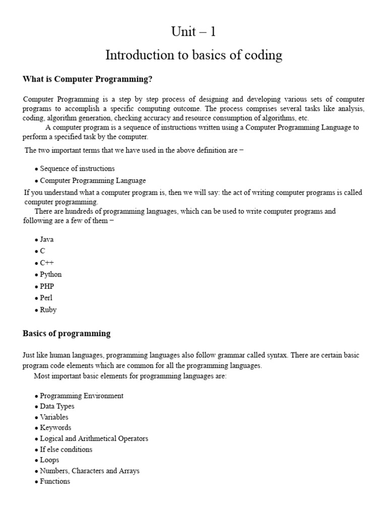 ITskills Unit 1 | PDF | Programming Language | Algorithms