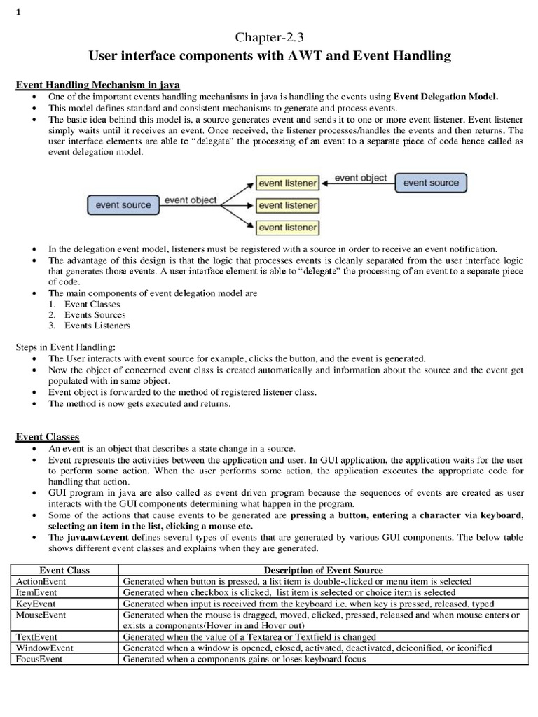 Chapter 3 Event Handling | PDF Chapter 3 Event Handling | PDF
