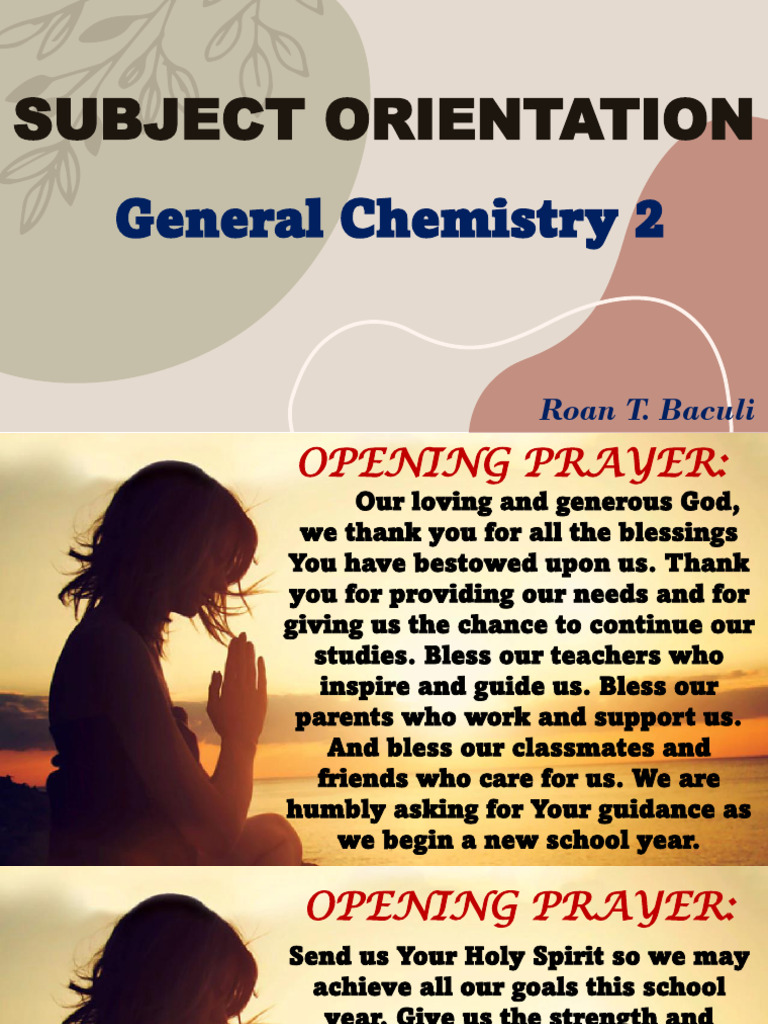 000 Subject Orientation | PDF | Chemistry | Chemical Reactions