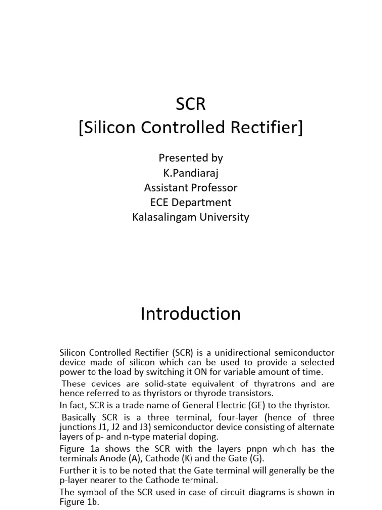 SCR Basics for ECE Students | PDF | Semiconductor Devices | Electrical ...