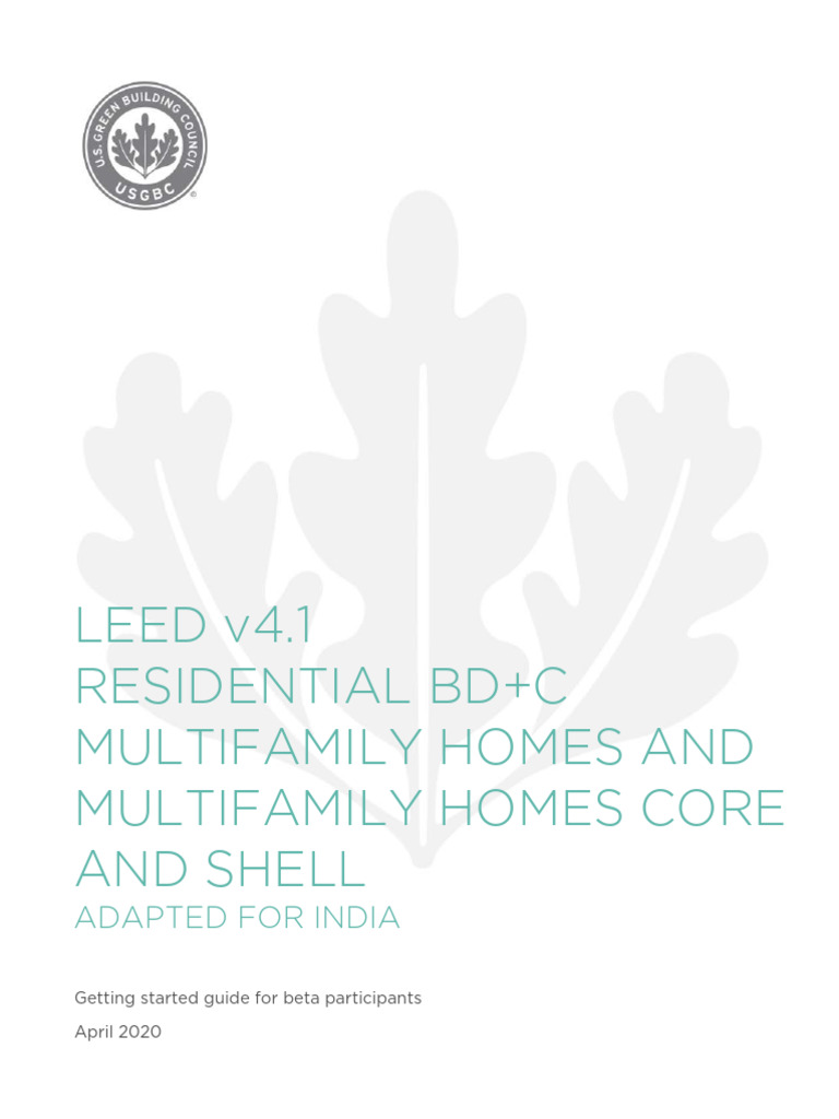 LEED v4.1 Residential BD C Multifamily Homes Guide Adapted For India ...
