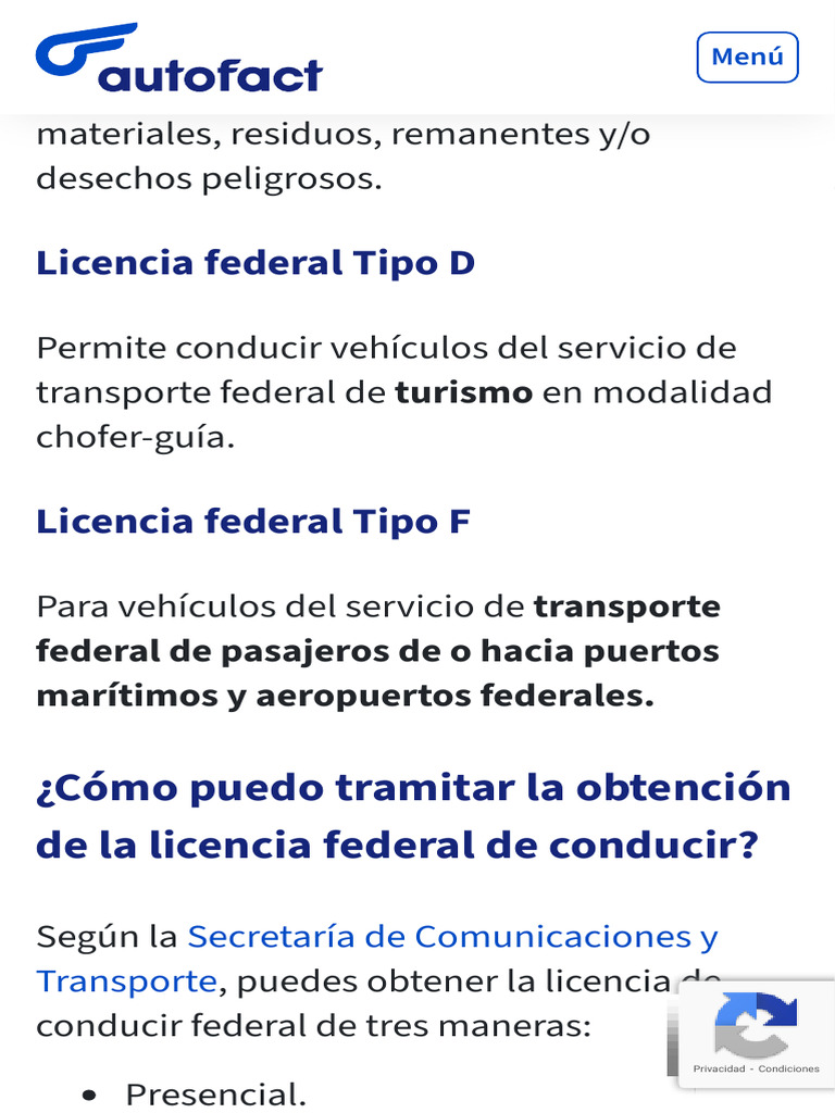 Licencia Federal de Conductor 2024 Paso A Paso - Autofact | PDF