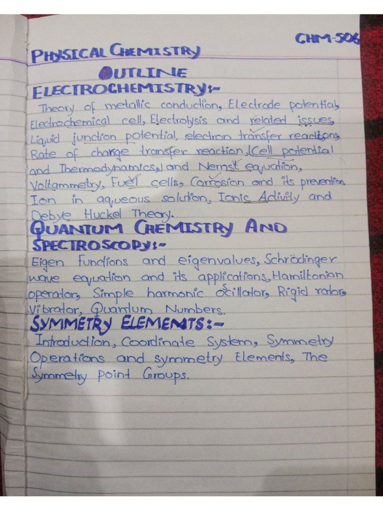 Physical Chemistry (Hand Written Notes) | PDF