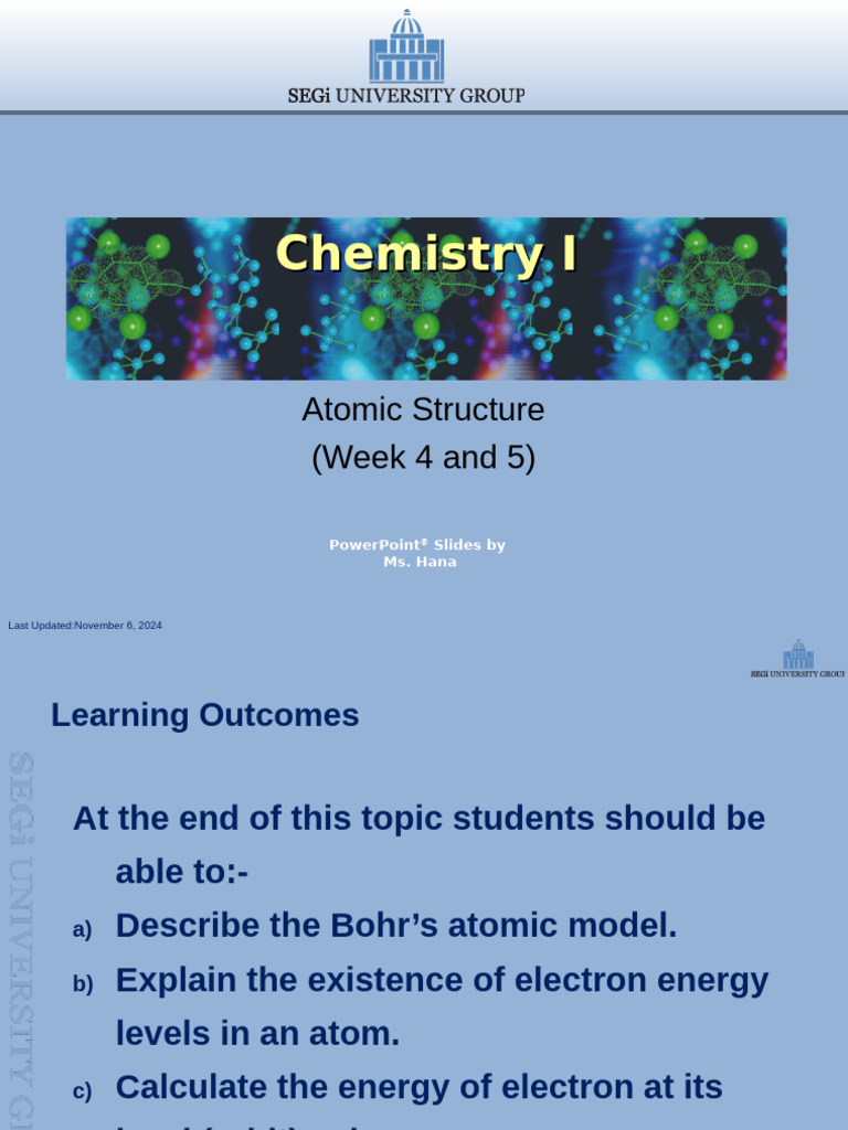 Chapter 2 Week 4 and 5 | PDF | Emission Spectrum | Spectral Line