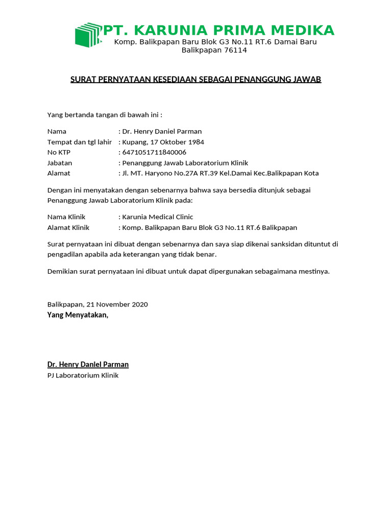 Surat Permohonan PJK3 | PDF