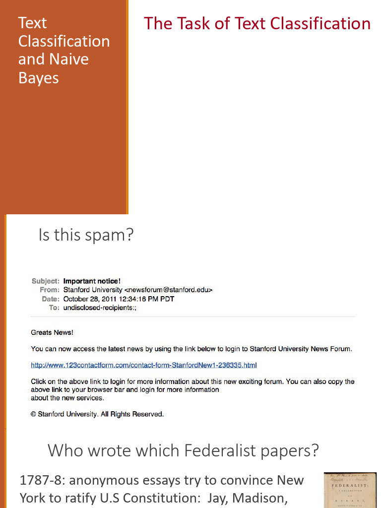 Slp3 TextClassification Reduced | PDF | Statistical Classification