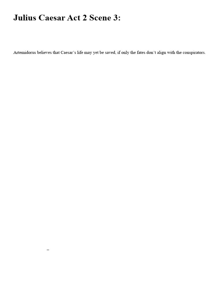 Julius Caesar Act 2 Scene 3 | PDF | Julius Caesar | Biographers Of ...