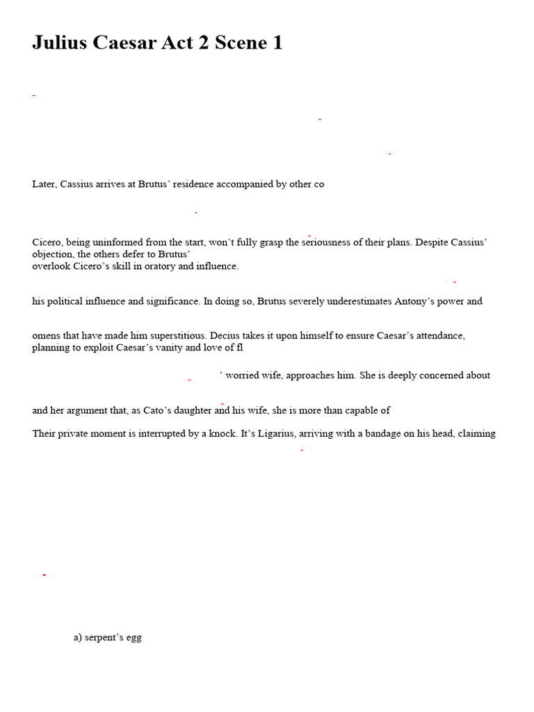 Julius Caesar Act 2 Scene 1 | PDF | Julius Caesar | Mark Antony