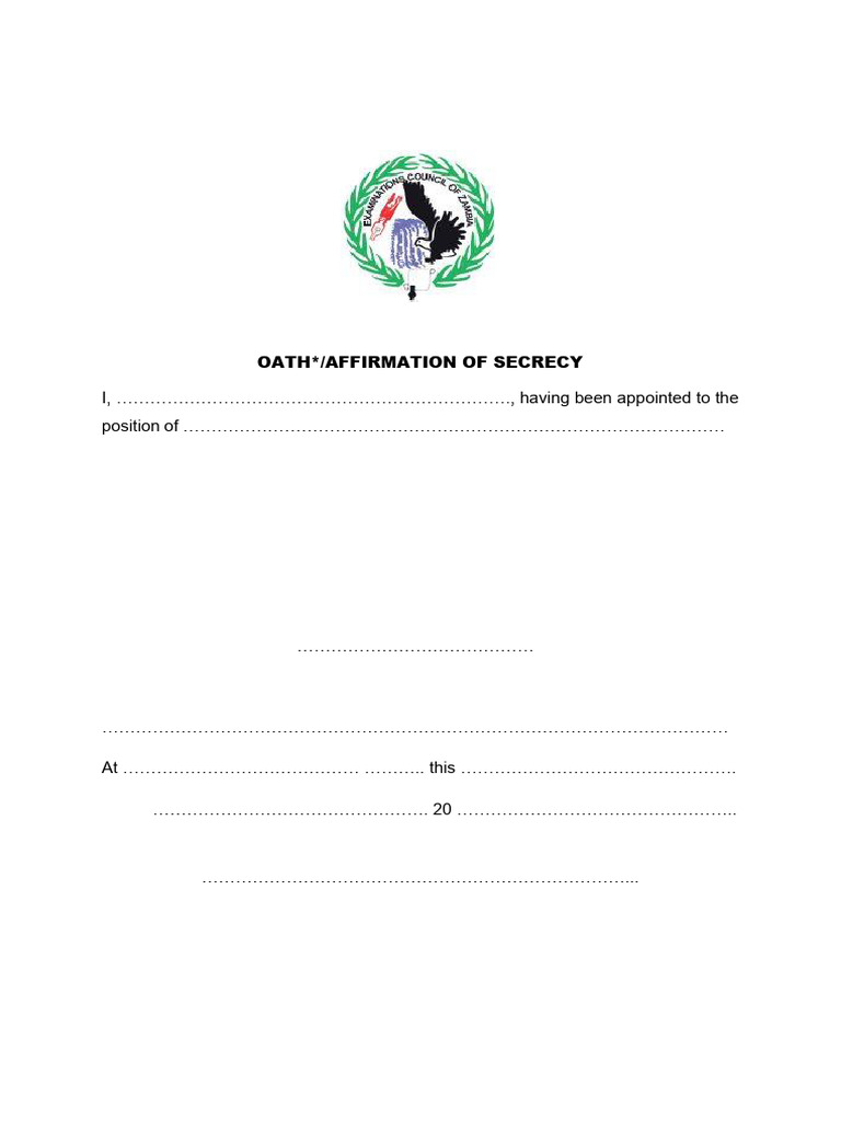 Oath Form For Examinations | PDF
