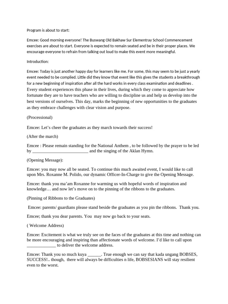 script graduation | PDF