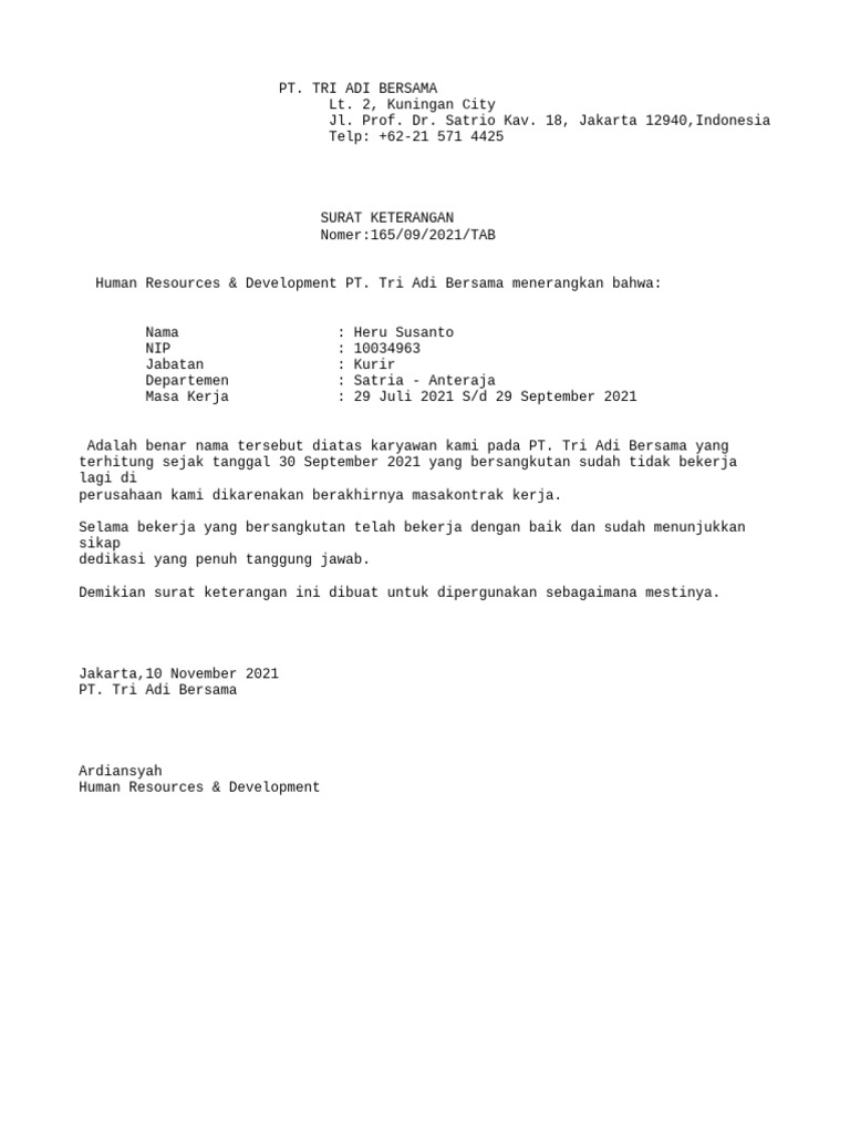 PT Tri Adi Bersama | PDF